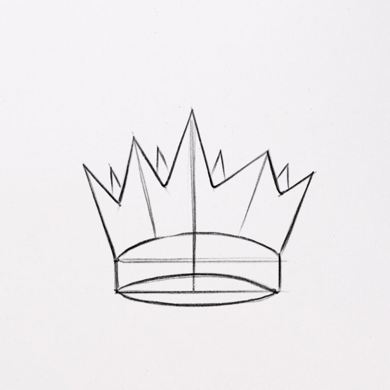 How to Draw a Crown (easy step by step) 👑