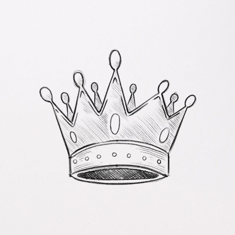How to Draw a Crown (easy step by step) 👑