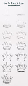 How to Draw a Crown (easy step by step) 👑