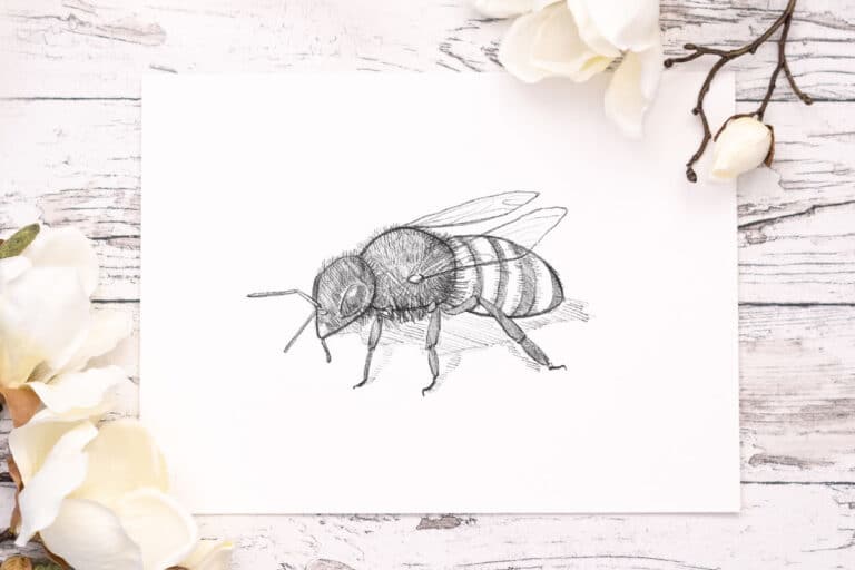 How to Draw a Bee (step by step tutorial) 🐝