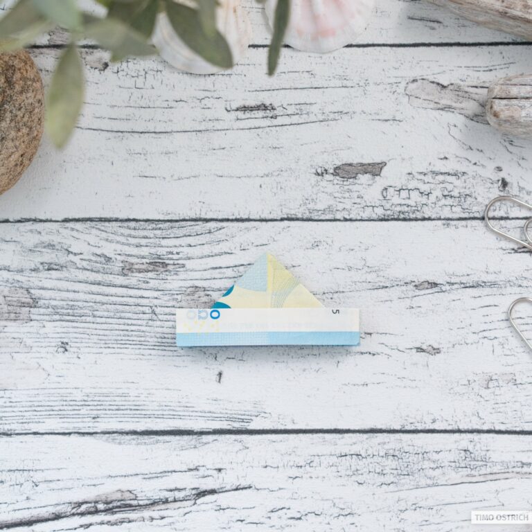 Geldschein zu einem Boot falten (maritimes Geldgeschenk) ⛵