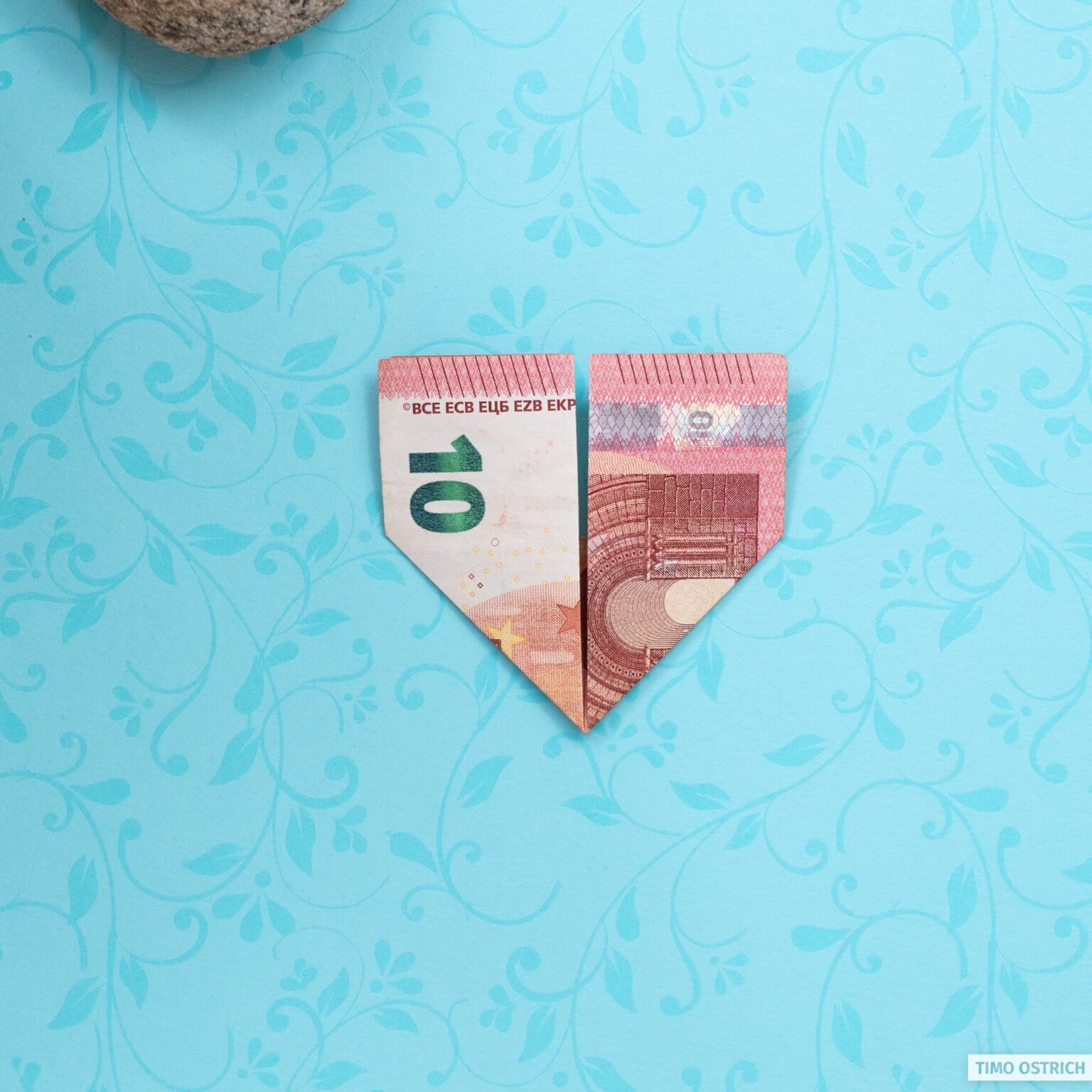 Stilvolle 10 Euro Falten Herz Ebenbild